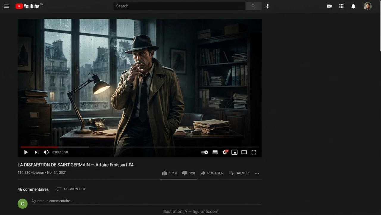 Rôle détective rémunéré — vidéo YouTube — H type européen 40-50 ans ...